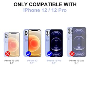 Homstect Silicone Card Case Compatible with iPhone 12/iPhone 12 Pro 6.1inch, Shock-Absorbing Protective Case with Card Holder, Slim Wallet Case Compatible with iPhone 12/12 Pro (2020 Release)-Pureple