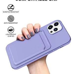 Homstect Silicone Card Case Compatible with iPhone 12/iPhone 12 Pro 6.1inch, Shock-Absorbing Protective Case with Card Holder, Slim Wallet Case Compatible with iPhone 12/12 Pro (2020 Release)-Pureple