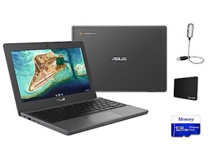 asus 11.6'' lcd hd（1366 x 768） rugged chromebook cr1 intel celeron n5100, 1.1 ghz, 8gb, 32gb emmc, uhd graphics, chrome os, dark gray, webcam, bluetooth, wi-fi 6 + accessories