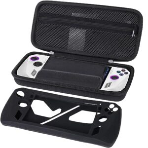 co2crea hard case and silicone case replacement for asus rog ally 7" 120hz gaming handheld with 2-pack screen protector