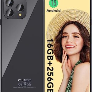 CUBOT P80 Unlocked Cell Phone,16GB RAM+256GB ROM,MT8788 Octa-core Android 13 Mobile Phone,6.58" FHD+ Display,5200mAh 2-Day Battery,48MP+24MP Camera,4G Dual Sim Smartphone with Headphone,NFC (Black)