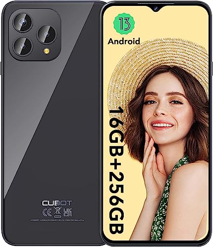 CUBOT P80 Unlocked Cell Phone,16GB RAM+256GB ROM,MT8788 Octa-core Android 13 Mobile Phone,6.58" FHD+ Display,5200mAh 2-Day Battery,48MP+24MP Camera,4G Dual Sim Smartphone with Headphone,NFC (Black)