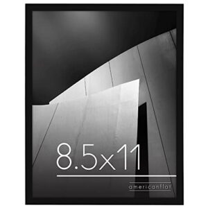 Americanflat 8.5x11 Picture Frame in Black - Thin Border Photo Frame with Shatter Resistant Glass - Horizontal and Vertical Formats & 8x10 Picture Frame in Black - Thin Border 5x7 Picture Frame