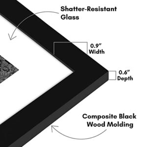 Americanflat 12x16 Picture Frame in Black - Displays 8x12 with Mat or 12x16 Without Mat - Engineered Wood & 8x10 Picture Frame in Black - Displays 5x7 with Mat and 8x10 Without Mat - Engineered Wood