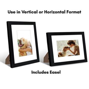 Americanflat 11x14 Picture Frame in Black - Use as 5x7 Frame with Mat or 11x14 Frame Without Mat & 8x10 Picture Frame in Black - Displays 5x7 with Mat and 8x10 Without Mat - Engineered