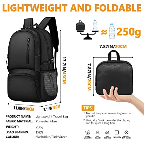 26L Hiking Backpack, Ultralight Lightweight Packable Foldable Travel Camping Water Resistant Sports Backpack Daypack Camping Gear Must Haves for Travel Camping Outdoor for Women Men Hiking Gifts