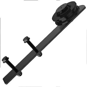 ROOMTEC Sliding Barn Door Hardware Roller Set Black (J Shape Hanger)