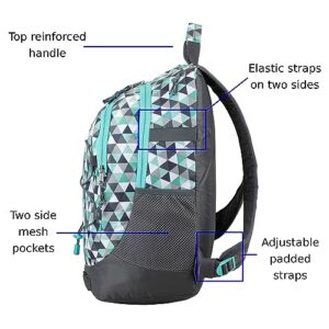 FUEL 18” Unisex Backpack Terra Sport Spacious Dual Compartment w/Laptop Sleeve and Bungee for Travel, College, Work - Blue Diamond Crystal