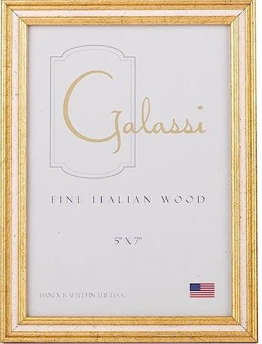 F. G. Galassi Handcrafted Fine Italian Wood Photo Picture Frame Gold With Creme Channel - 5 x 7-25257