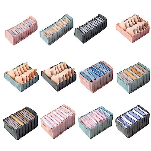 degtnb Underwear Drawer Organizer, Foldable Dust-proof T-shirts Bra Undies Socks Underpants Organizer Drawer Storage Box