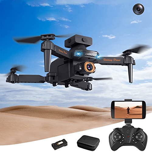 Mini Drone with 1080P Dual HD Camera - Drone with Camera for Adults, Foldable Remote Control Toys Gifts Small Drones for Kids, One Key Start, Altitude Hold, Headless Mode (Single Camera)