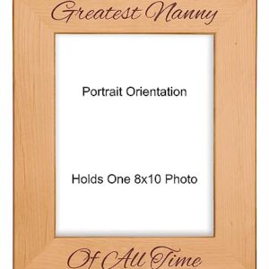 PrecisionNC Engraving Gift for Grandma Greatest Nanny of All Time Engraved Wood Picture Frame Mothers Day (8x10 Portrait)