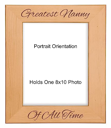 PrecisionNC Engraving Gift for Grandma Greatest Nanny of All Time Engraved Wood Picture Frame Mothers Day (8x10 Portrait)