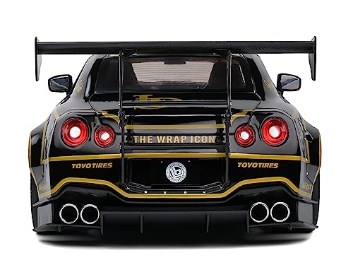 2022 GT-R (R35) RHD (Right Hand Drive) Liberty Walk Type 2" Body Kit #12 Black John Player Special Competition Series 1/18 Diecast Model Car by Solido S1805806