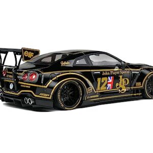 2022 GT-R (R35) RHD (Right Hand Drive) Liberty Walk Type 2" Body Kit #12 Black John Player Special Competition Series 1/18 Diecast Model Car by Solido S1805806