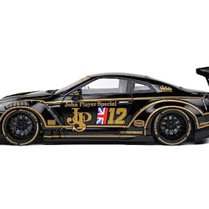 2022 GT-R (R35) RHD (Right Hand Drive) Liberty Walk Type 2" Body Kit #12 Black John Player Special Competition Series 1/18 Diecast Model Car by Solido S1805806