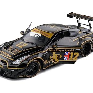 2022 GT-R (R35) RHD (Right Hand Drive) Liberty Walk Type 2" Body Kit #12 Black John Player Special Competition Series 1/18 Diecast Model Car by Solido S1805806