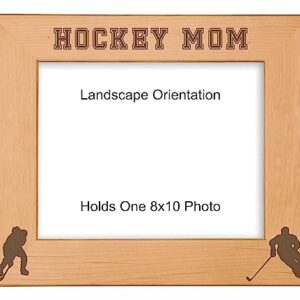 PrecisionNC Engraving Gift For Mom Hockey Mom Engraved Wood Picture Frame (8x10 Landscape)