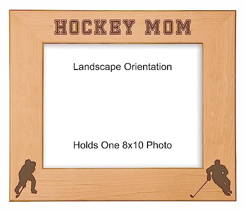 PrecisionNC Engraving Gift For Mom Hockey Mom Engraved Wood Picture Frame (8x10 Landscape)