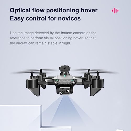 KY605 RC Drone 4K HD Dual Camera, 50X Zoom RC Quadcopter Helicopter, Optical Flow Positioning Obstacle Avoidance Drone with Night Flight Lights, 360 Degree Stunt Roll