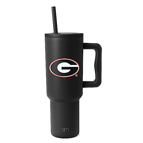 Simple Modern Officially Licensed Collegiate University 40oz Tumbler with Handle and Straw Lid | Football Thermos Gifts for Men, Women | Trek Collection | Georgia Bulldogs