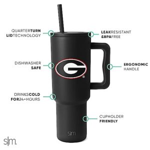 Simple Modern Officially Licensed Collegiate University 40oz Tumbler with Handle and Straw Lid | Football Thermos Gifts for Men, Women | Trek Collection | Georgia Bulldogs