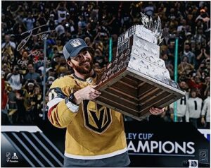 jonathan marchessault vegas golden knights autographed 2023 stanley cup champions 16" x 20" raising conn smythe photograph with "23 conn smythe" inscription - autographed nhl photos