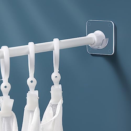 2pcs/Set Shower Curtain Rod Mount Holder For Wall Adhesive Bathroom Shower Rod Tension Retainer No Drilling Stick For Closet