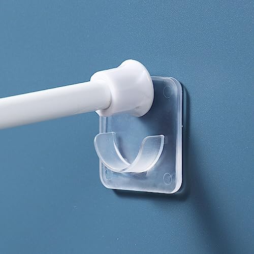 2pcs/Set Shower Curtain Rod Mount Holder For Wall Adhesive Bathroom Shower Rod Tension Retainer No Drilling Stick For Closet