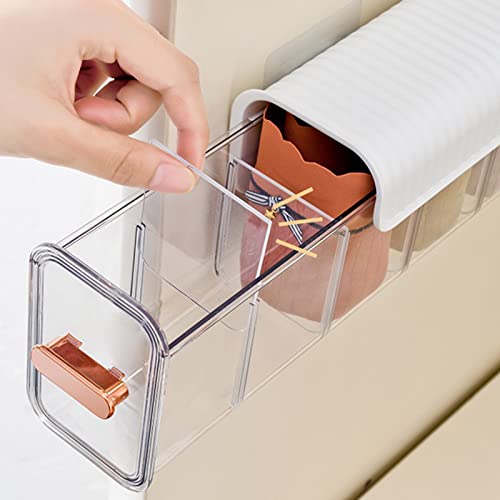 YUIOP Underwear Drawer Organizer, Wall Mount Storage Boxes Sock Acrylic Organizers Anti Dust Storage Boxes for Closet, Bedroom, Wall, Office, Kitchen(#3)