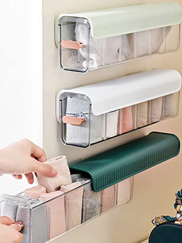 YUIOP Underwear Drawer Organizer, Wall Mount Storage Boxes Sock Acrylic Organizers Anti Dust Storage Boxes for Closet, Bedroom, Wall, Office, Kitchen(#3)