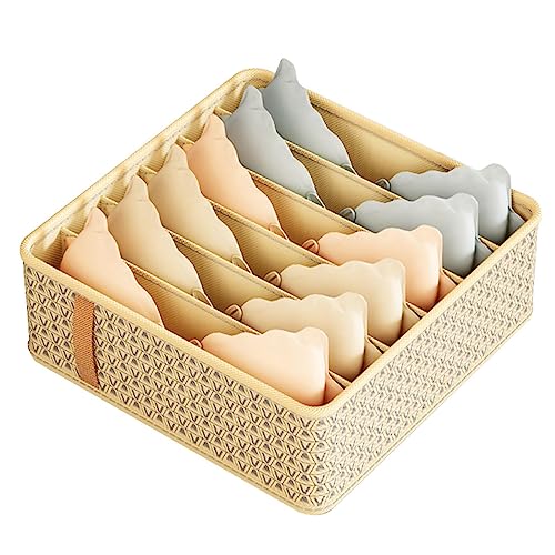 HABURN Underwear Drawer Organizer, Underwear Drawer Organizer and Closet Dividers, Clothing Storage Organizers Box, Drawer Organizer, Storage Box for Clothes, Socks, Underwear, Ties, Panties