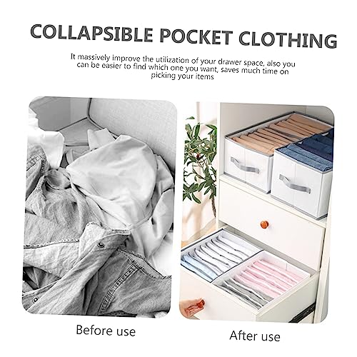 Cabilock 3pcs Clothes Storage Box Folding Wardrobe Clear Drawer Clothes Storage Boxes Socks Organizer Clothing Organizer Drawer Organizer Washable Drawer Dividers Clothes Organizer Box