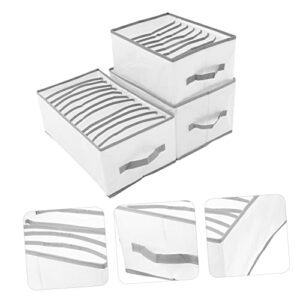 Cabilock 3pcs Clothes Storage Box Folding Wardrobe Clear Drawer Clothes Storage Boxes Socks Organizer Clothing Organizer Drawer Organizer Washable Drawer Dividers Clothes Organizer Box