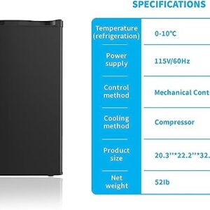 Anpuce 4.5 Cu. Ft Compact Refrigerator-Mini fridge Upright Freezers for Dorm, Garage, Camper, Basement, or Office, Single Door Black