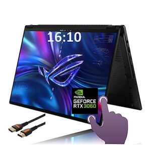 asus new rog flow 16" wqxga touchscreen gaming laptop - amd r9-6900hs- nvidia geforce rtx 3060 v6g graphics- ddr5 memory -mux- 360-degree adjustability，w/hdmi (32gb ram|2tb pcie ssd)