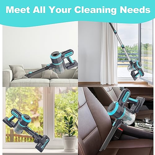 14000+ Positive 5.0 Rev ie ws Cordless Vacuum, 210W Vacuum Cleaner 25KPA Powerful Suction with 2200mAh Powerful Lithium Batteries, Up to 35 Mins Runtime Handheld Vacuum Cleaner for Hard Floor