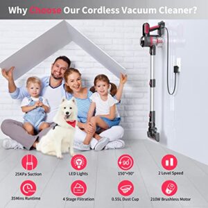 14000+ Positive 5.0 Revi ew s Cordless Vacuum Cleaner, Stick Vacuum Up to 35 Mins Runtime, 4-in-1 Vacuum Cleaner with 2200mAh Rechargeable Battery,Stick Vacuum for Hardwood Floor Pet Hair