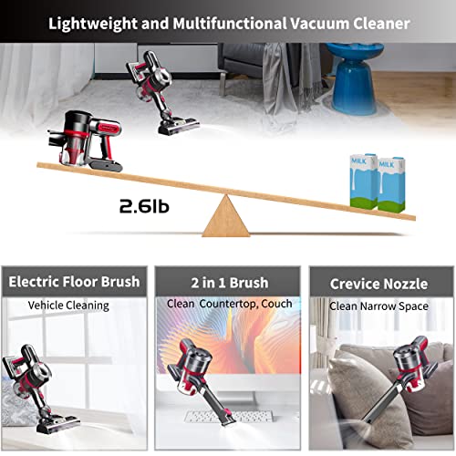 14000+ Positive 5.0 Revi ew s Cordless Vacuum Cleaner, Stick Vacuum Up to 35 Mins Runtime, 4-in-1 Vacuum Cleaner with 2200mAh Rechargeable Battery,Stick Vacuum for Hardwood Floor Pet Hair