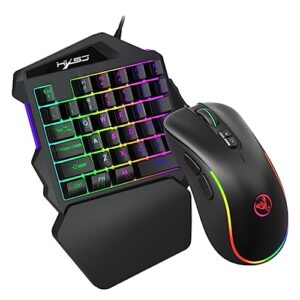 ukcoco 1 set one-hand human body ergonomic gaming one hand rgb keyboard mechanical ergonomic gaming keyboard v100 keyboard left hand gaming keyboard gaming keyboard mouse plastic