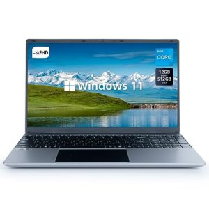 chicbuy laptop computer,15.6 inch fhd display 1080p ips, 12gb ddr4 512gb ssd windows 11 laptop with quad-core intel celeron n5095 processors,usb 3.0, bluetooth 4.2, 2.4/5g wifi