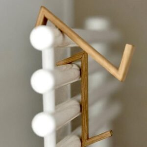 Bamboo Towel Holder with Magnet (1 Pair) - No Drilling Bathroom Wall Towel Rack for Sustainable Towel Storage