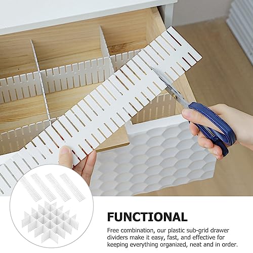 Alipis Plastic Drawers 12 Pcs Drawer Dividers Adjustable Drawer Organizer Diy Plastic Grid Closet Separator Tidy Organizer Container for Socks Underwear Makeup Plastic Storage Drawers