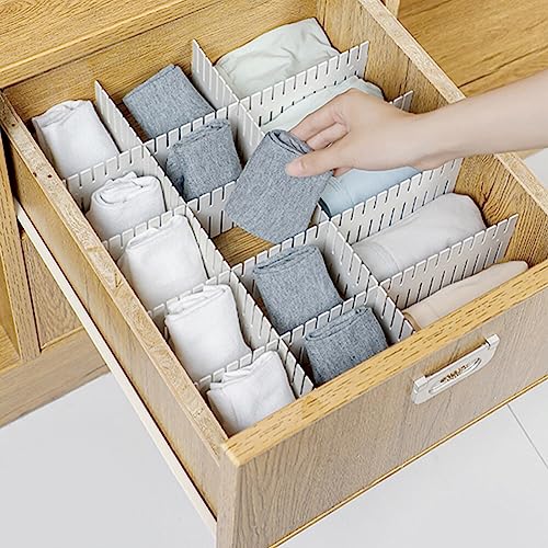 Alipis Plastic Drawers 12 Pcs Drawer Dividers Adjustable Drawer Organizer Diy Plastic Grid Closet Separator Tidy Organizer Container for Socks Underwear Makeup Plastic Storage Drawers