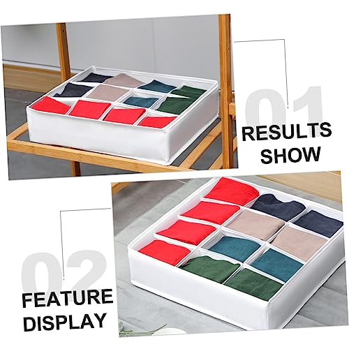 Zerodeko 1pc Underwear Storage Box Bra Organizer Foldable Storage Bin Desk Dividers Dresser Drawer Divider Collapsible Storage Boxes Makeup Storage Drawers 12 Cells Underwear Organizer Sock