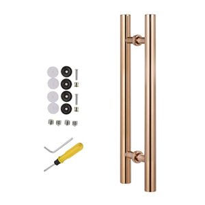 shower glass sliding door pull handle companion set,stainless steel gate push for n door,entry door & interior exterior door (color : rose gold,size : long 60cm/23.6 inch)