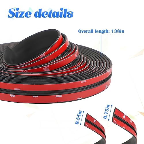 BESULEN 26 Ft Car Windshield Weather Stripping, 14mm+19mm T Shape Adhesive Rubber Seal Strip, Auto Sunroof Sealing Gasket, Front Rear Windshield Trim Stripping Leak Sound Proofing Weatherstrip