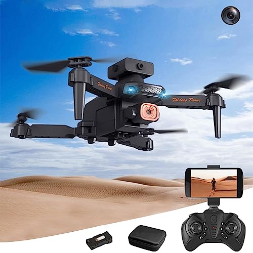 Mini Drone With Dual 1080P HD FPV Camera Remote Control Toys Gifts For Boys Girls With Altitude Hold Headless Mode One Key Start Speed Adjustment (Black(Single Camera))