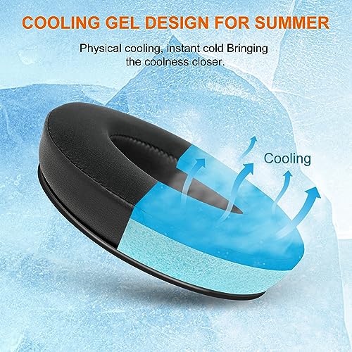 GEVO Cooling-Gel Ear Pads Cushions Replacement, Ear Pads for Bose QuietComfort 35 (QC35) and Quiet Comfort 35 II (QC35 II) Over-Ear Headphones & More, Memory Foam & Cooler for Longer (Black)