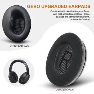 GEVO Cooling-Gel Ear Pads Cushions Replacement, Ear Pads for Bose QuietComfort 35 (QC35) and Quiet Comfort 35 II (QC35 II) Over-Ear Headphones & More, Memory Foam & Cooler for Longer (Black)